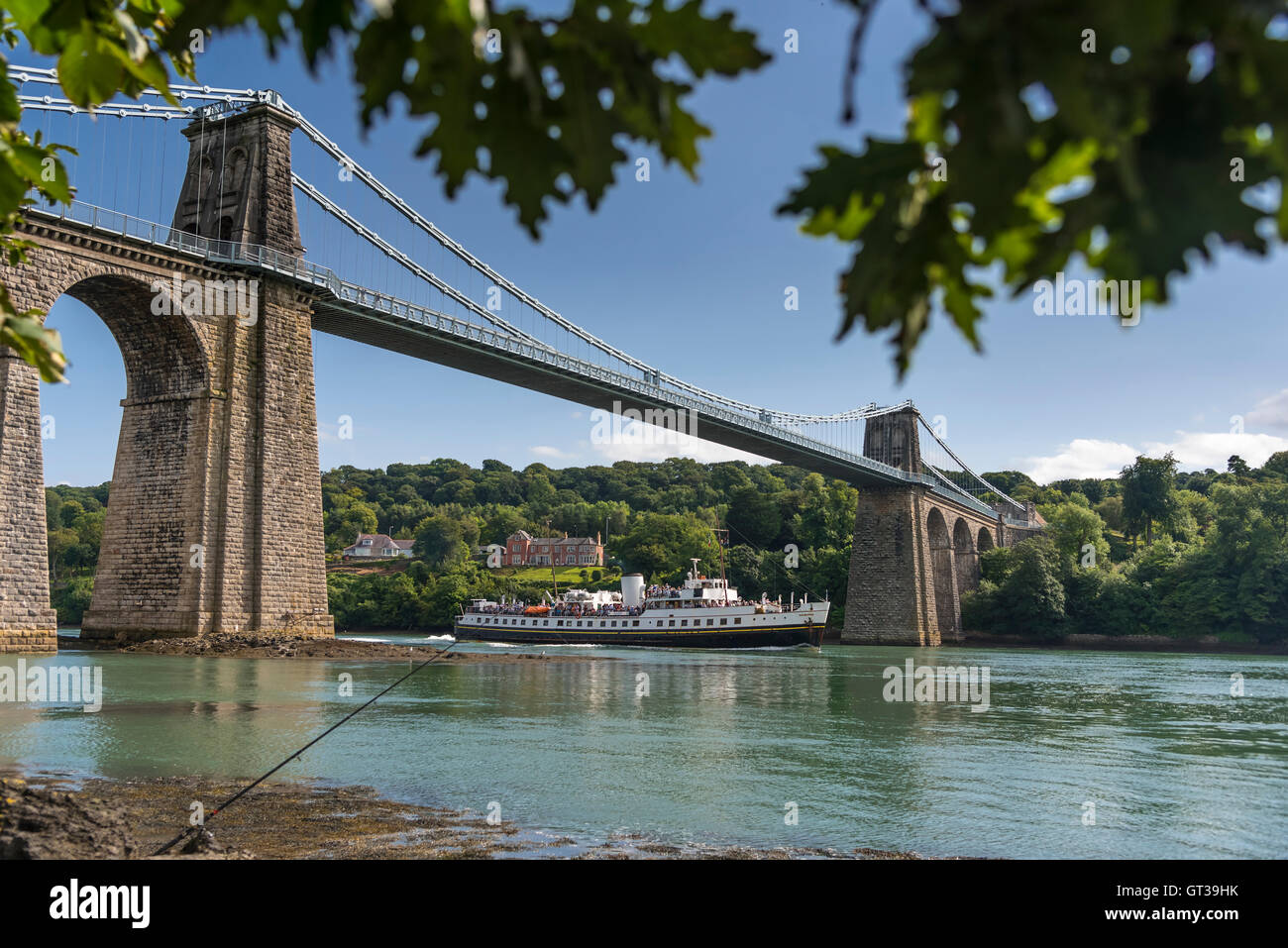 The MV Balmoral scenic cruise boat in the Menai Strait in Anglesey ...