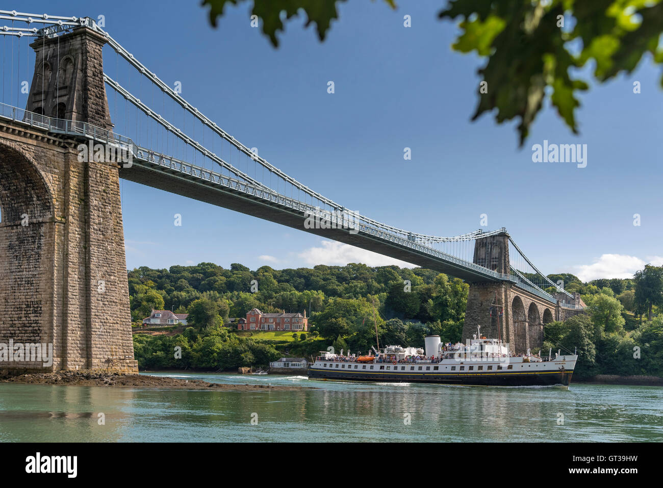 The MV Balmoral scenic cruise boat in the Menai Strait in Anglesey ...