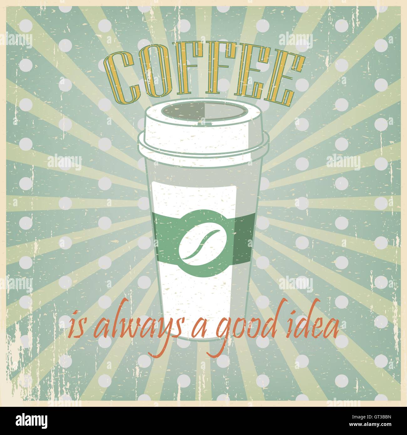 Vintage green poster Coffee cup Stock Vector Image & Art - Alamy