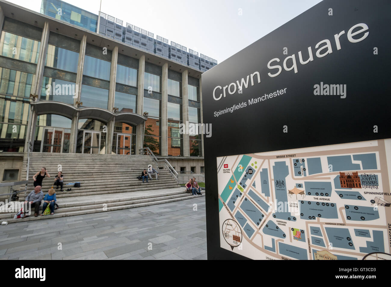 The front entrance of Manchester Crown Court Stock Photo - Alamy