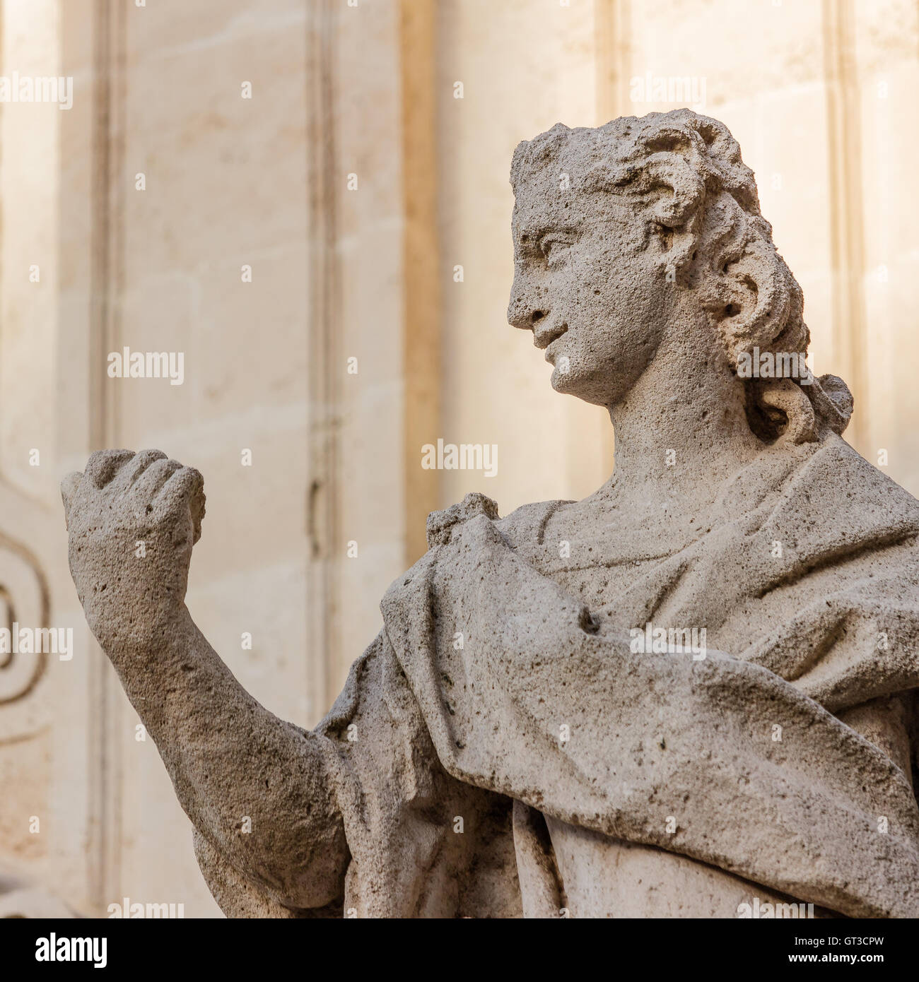 Detail of a statue in a Sicilian baroque church Stock Photo - Alamy