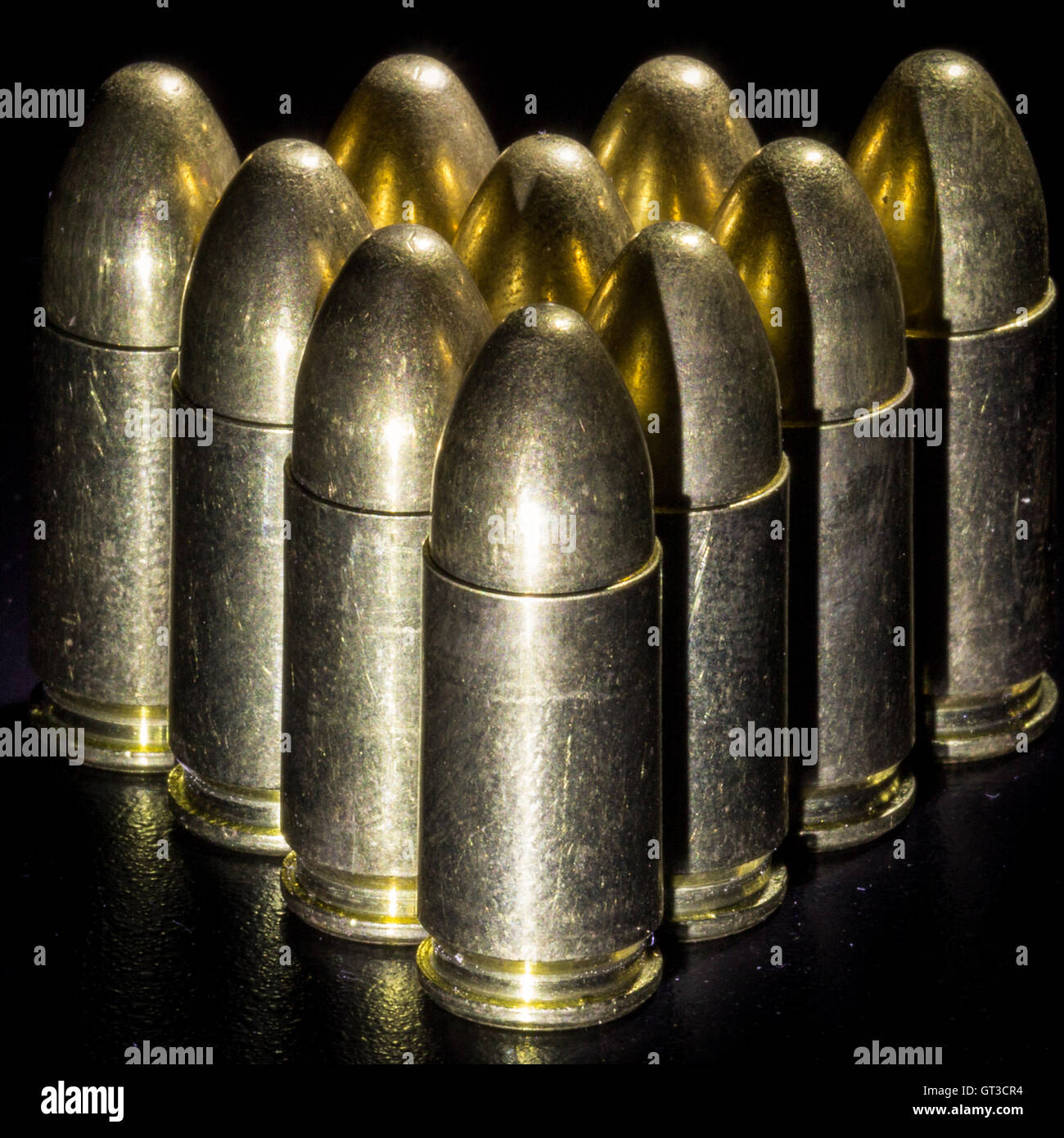 The bullets on black background Stock Photo - Alamy