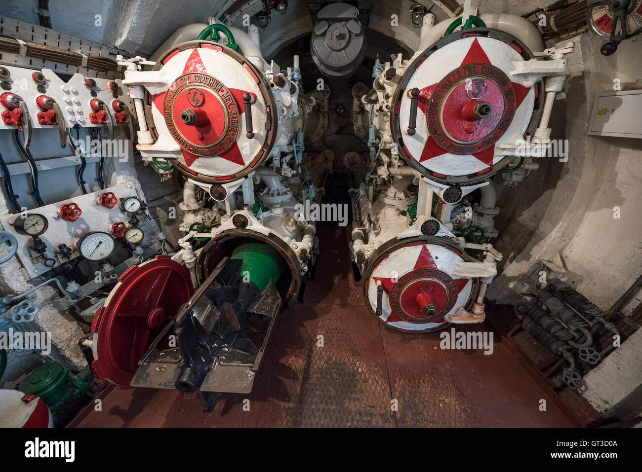 Torpedo Tube in the S56 Submarine Museum, Vladivostok, Russia Stock ...