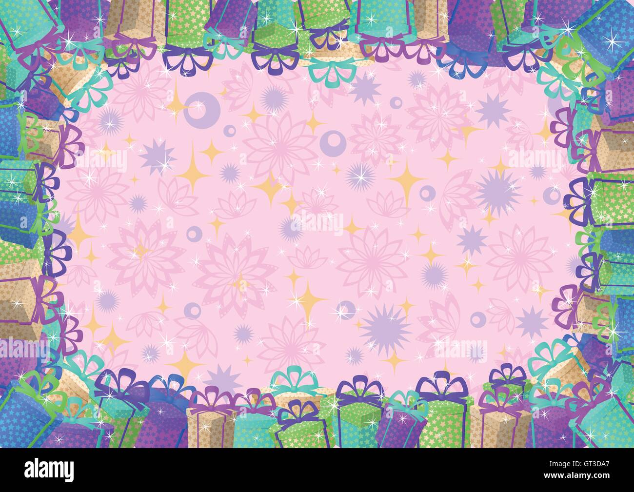 Holiday background, frame of gift boxes Stock Vector Image & Art - Alamy
