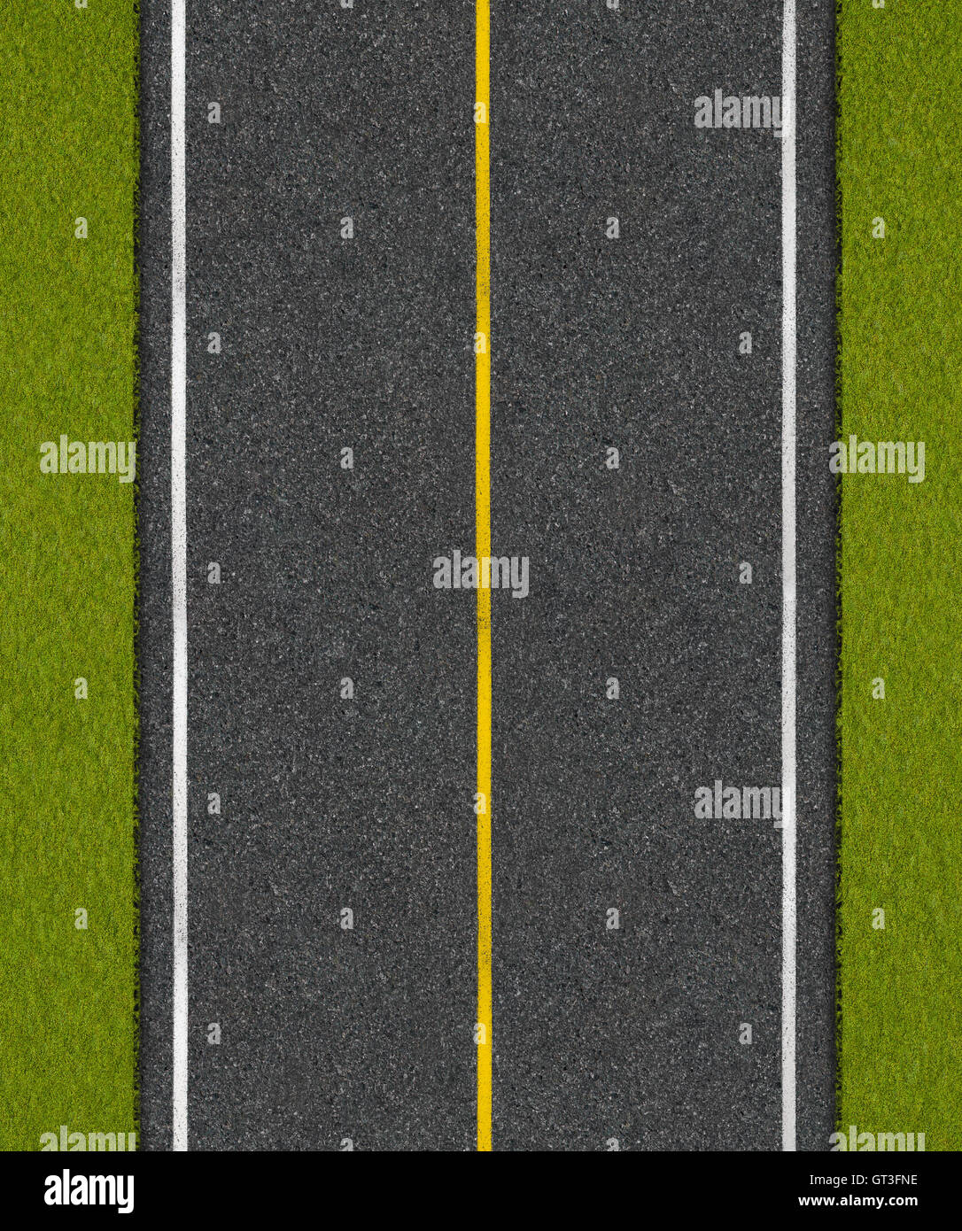 Asphalt highway road with grass top view Stock Photo - Alamy