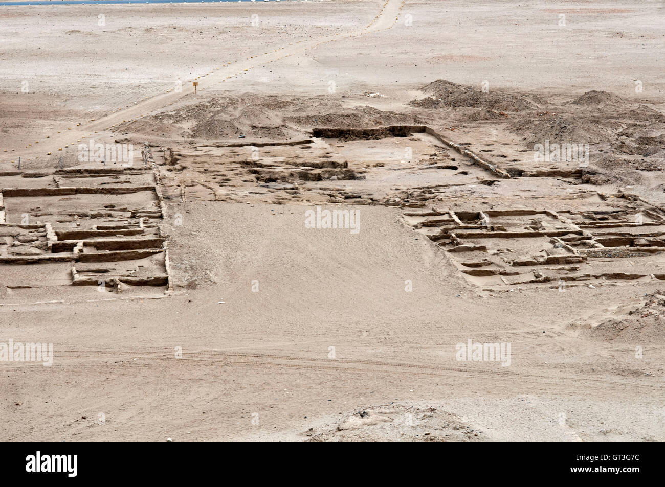 Huaca del sol , temple of the sun, adobe pyramid, Peru. The Huaca del ...