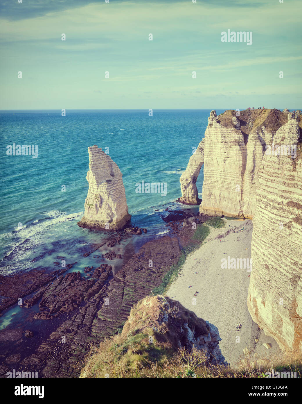 famouse Etretat arch rock, France Stock Photo - Alamy