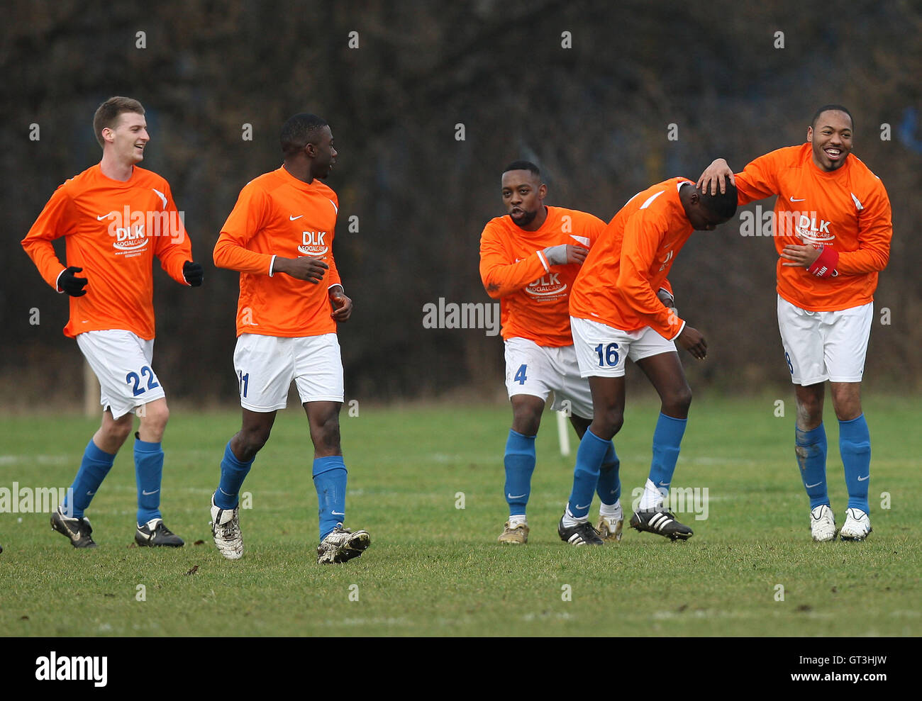 Adam & Eve celebrate their first goal - Adam & Eve (orange) vs Delta ...