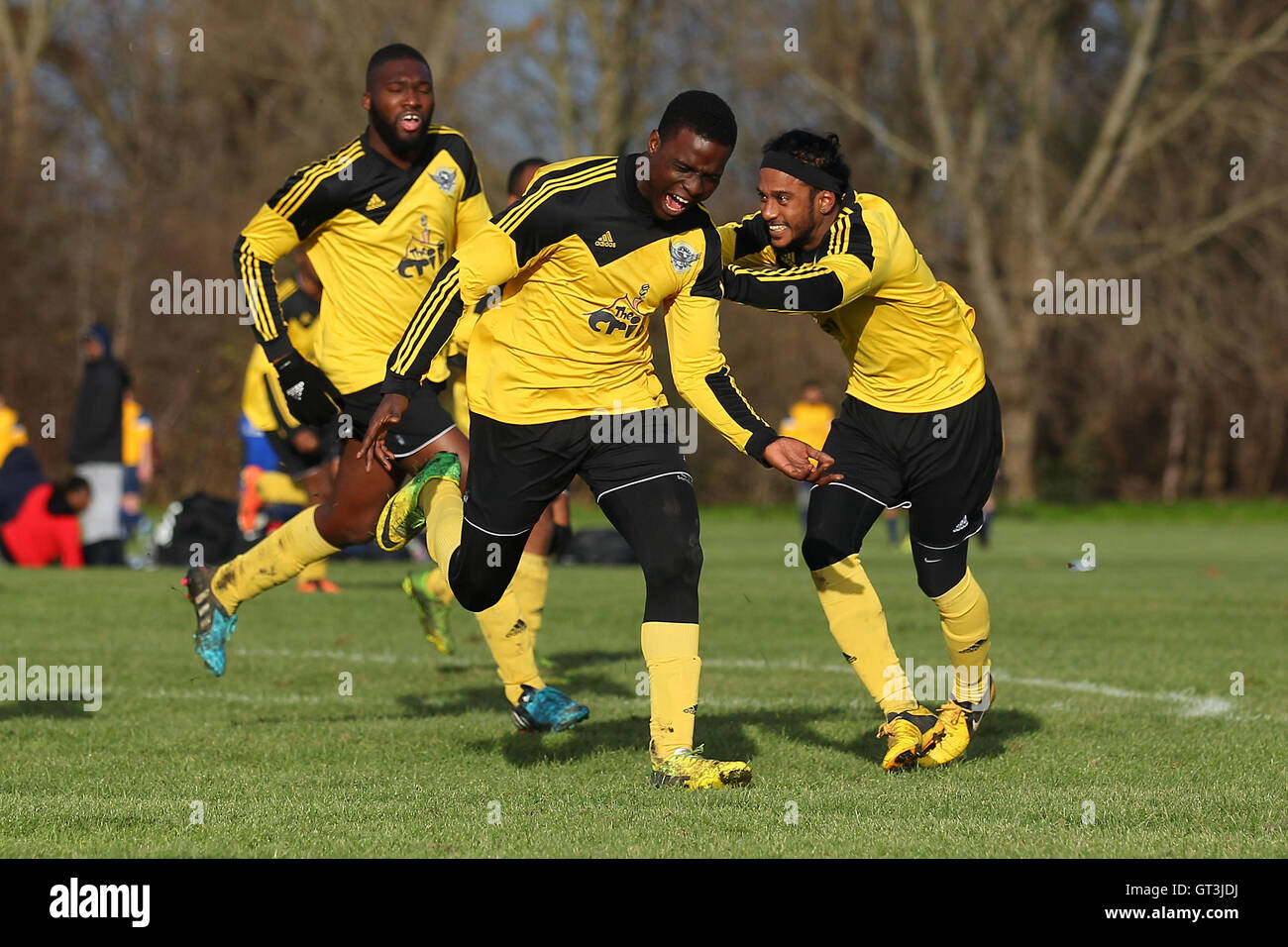 Boroughs United celebrate a goal - Angel & Crown (red) vs Boroughs ...