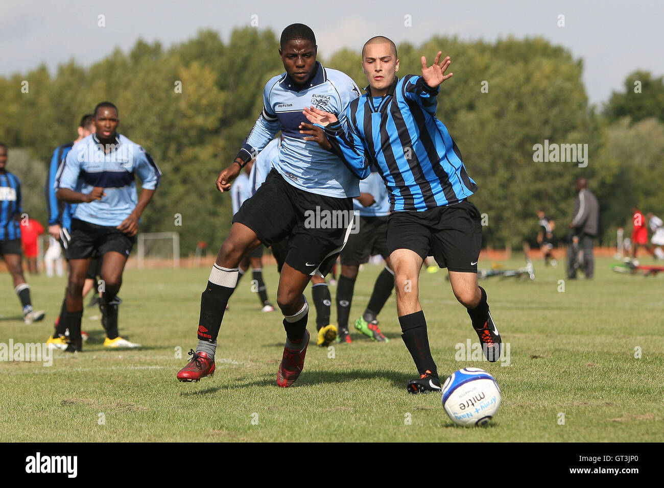 Army & Navy (black/blue stripes) vs Hackney Borough (light blue ...