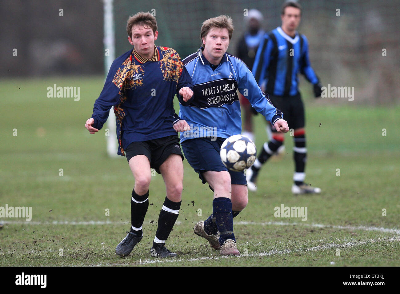 Azzurri One (blue/black stripes) vs Midfield Hackney (light blue/dark ...