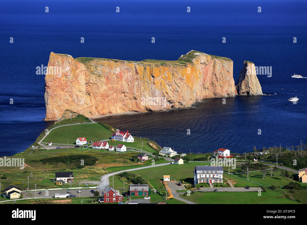 Perce Rock, panoramic aerial view, Quebec, Canada Stock Photo - Alamy