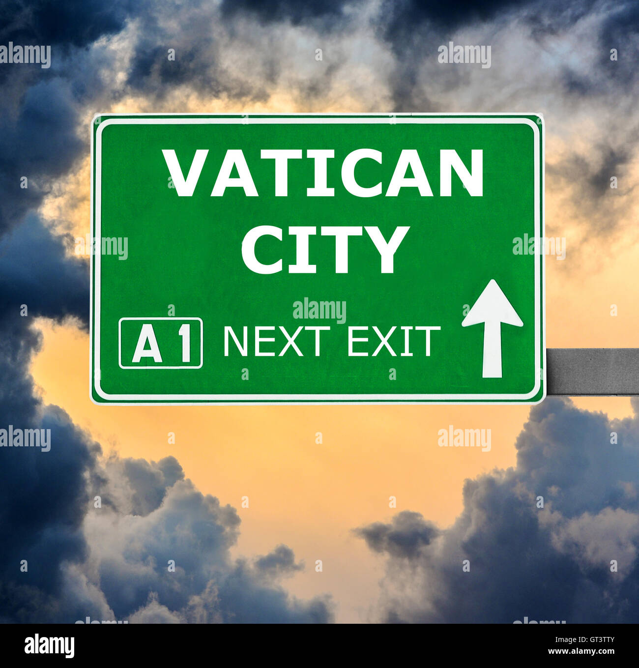 VATICAN CITY road sign against clear blue sky Stock Photo - Alamy