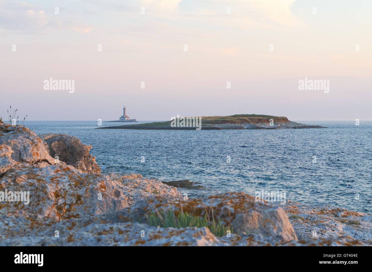 Seascape with Lighthouse Porer in Kamenjak, Croatia Stock Photo - Alamy