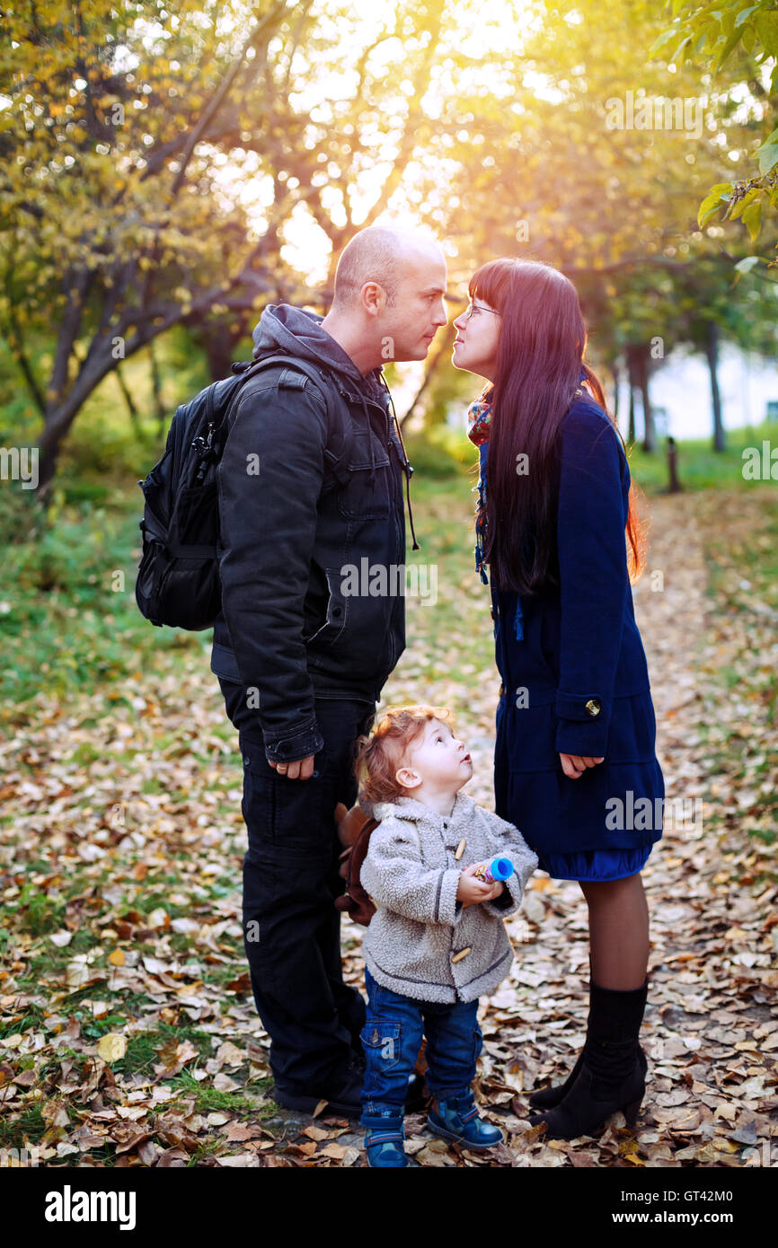 Happy family having fun at the nature, real people Stock Photo - Alamy