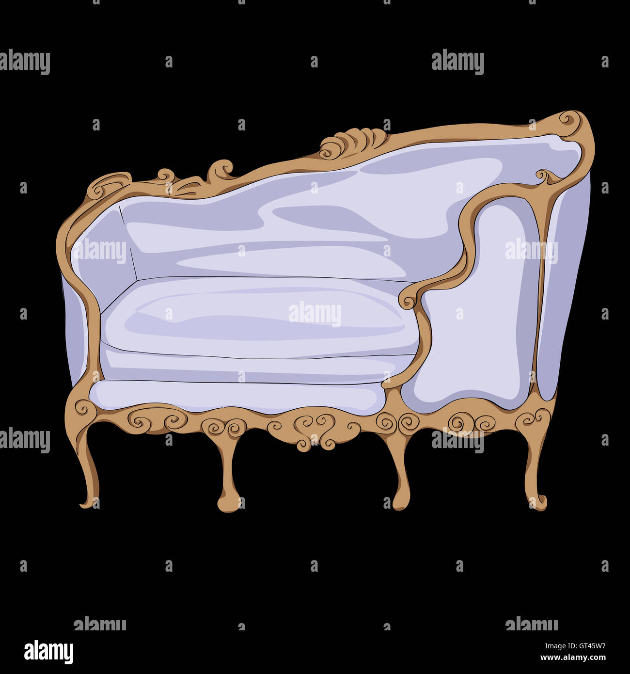 rococo sofa doodle Stock Photo - Alamy