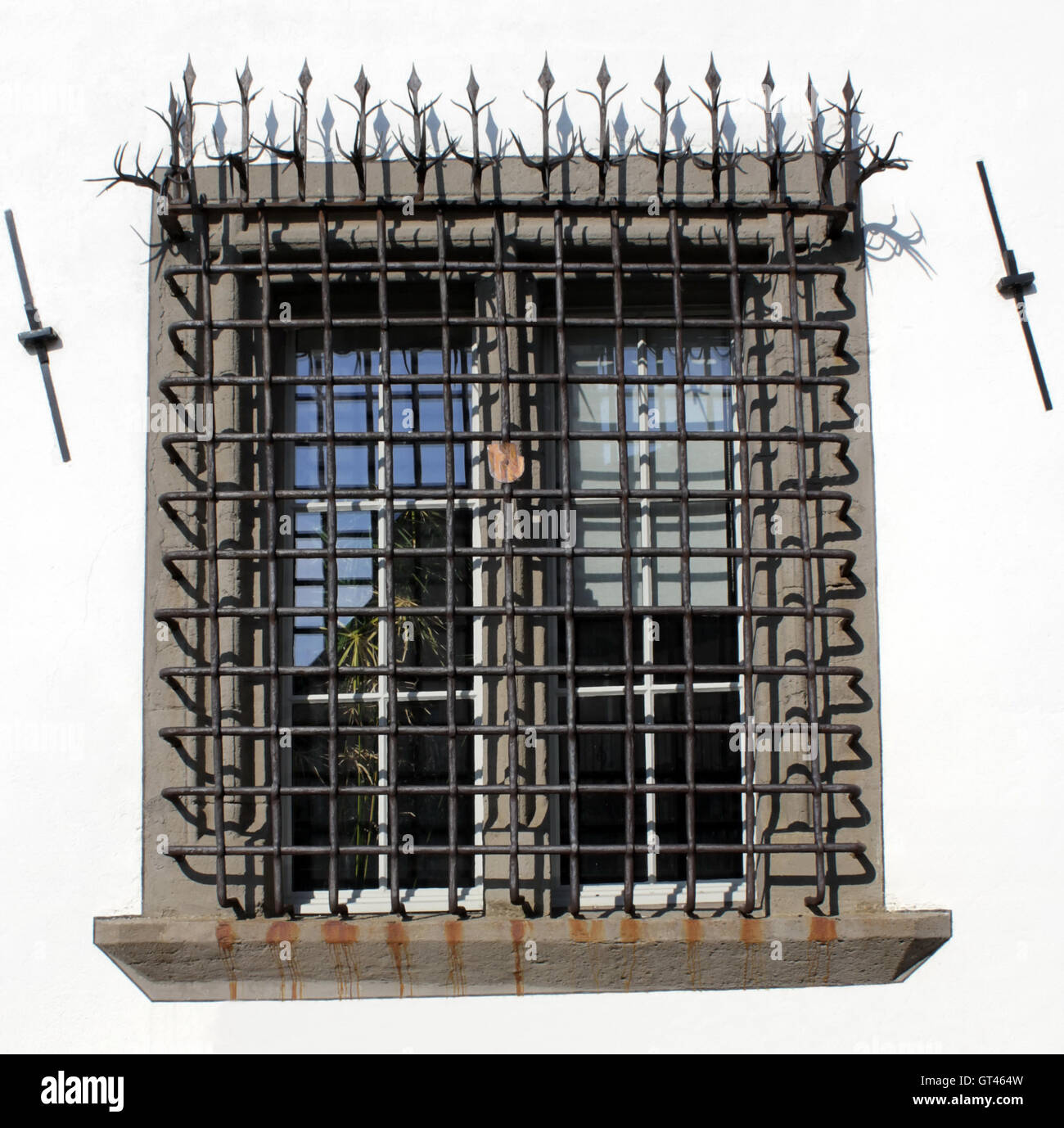 Window with grid Stock Photo - Alamy