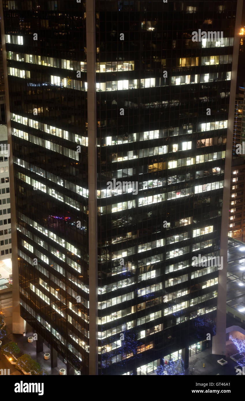 Night scene of modern buildings in vancouver Stock Photo - Alamy
