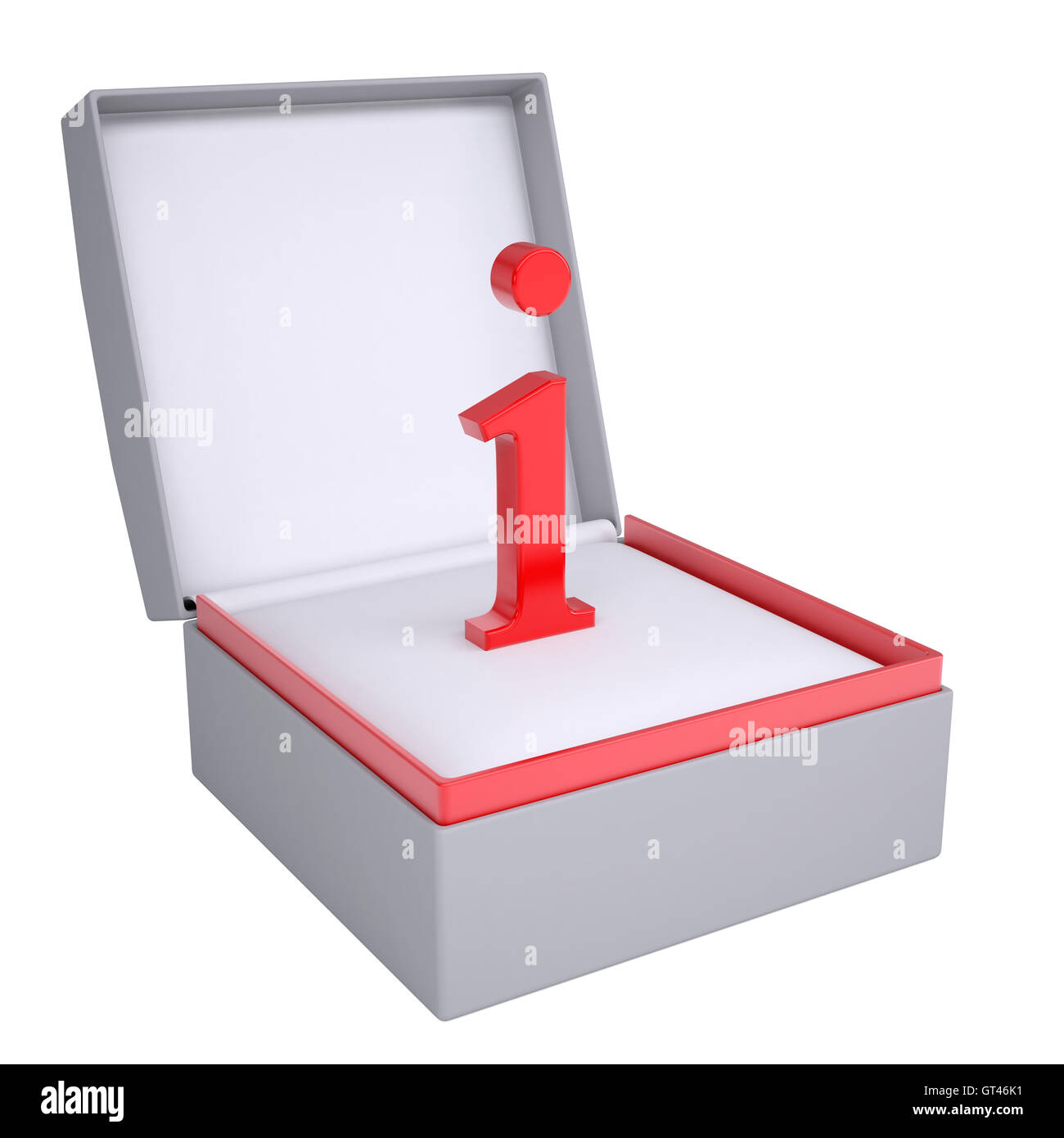 Letter I in open gift box Stock Photo - Alamy