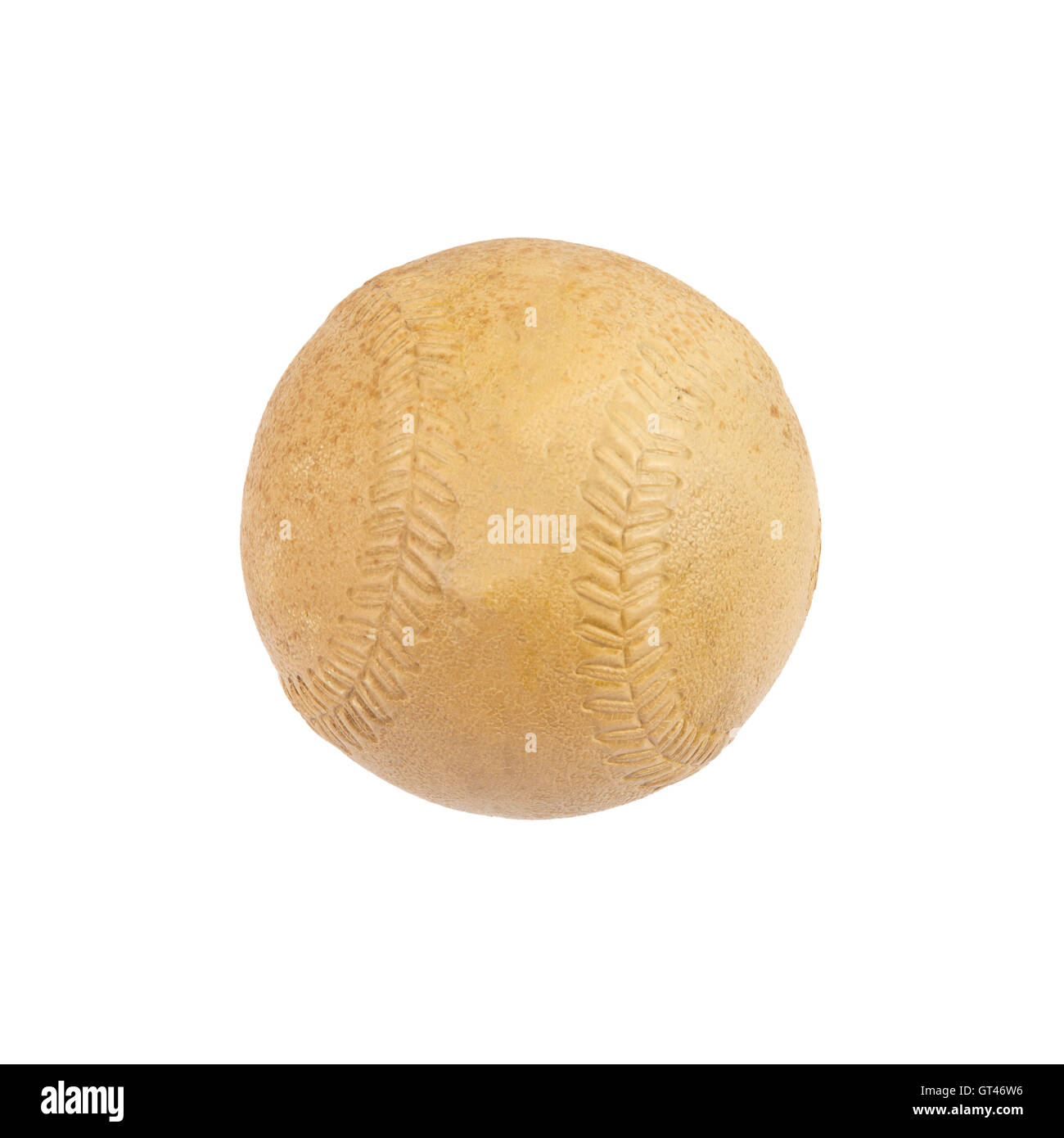 Very old softball isolated on white Stock Photo - Alamy