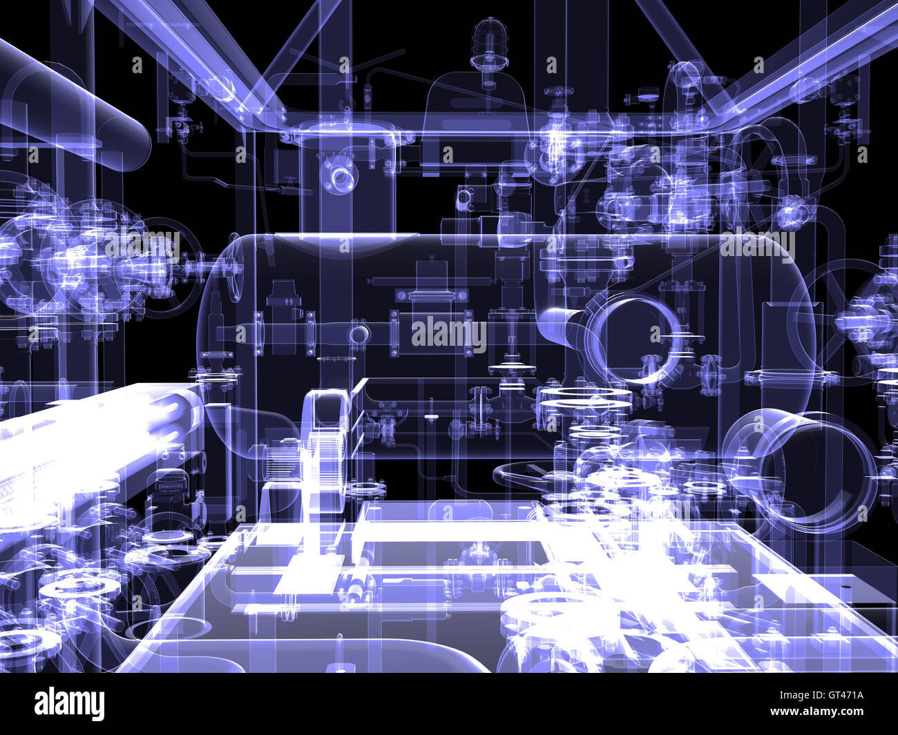 Industrial equipment. X-Ray render Stock Photo - Alamy