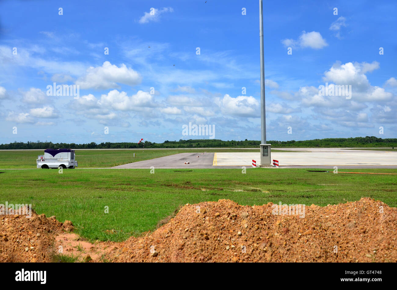 Service car in road runway in Trang airort of Thailand Stock Photo - Alamy