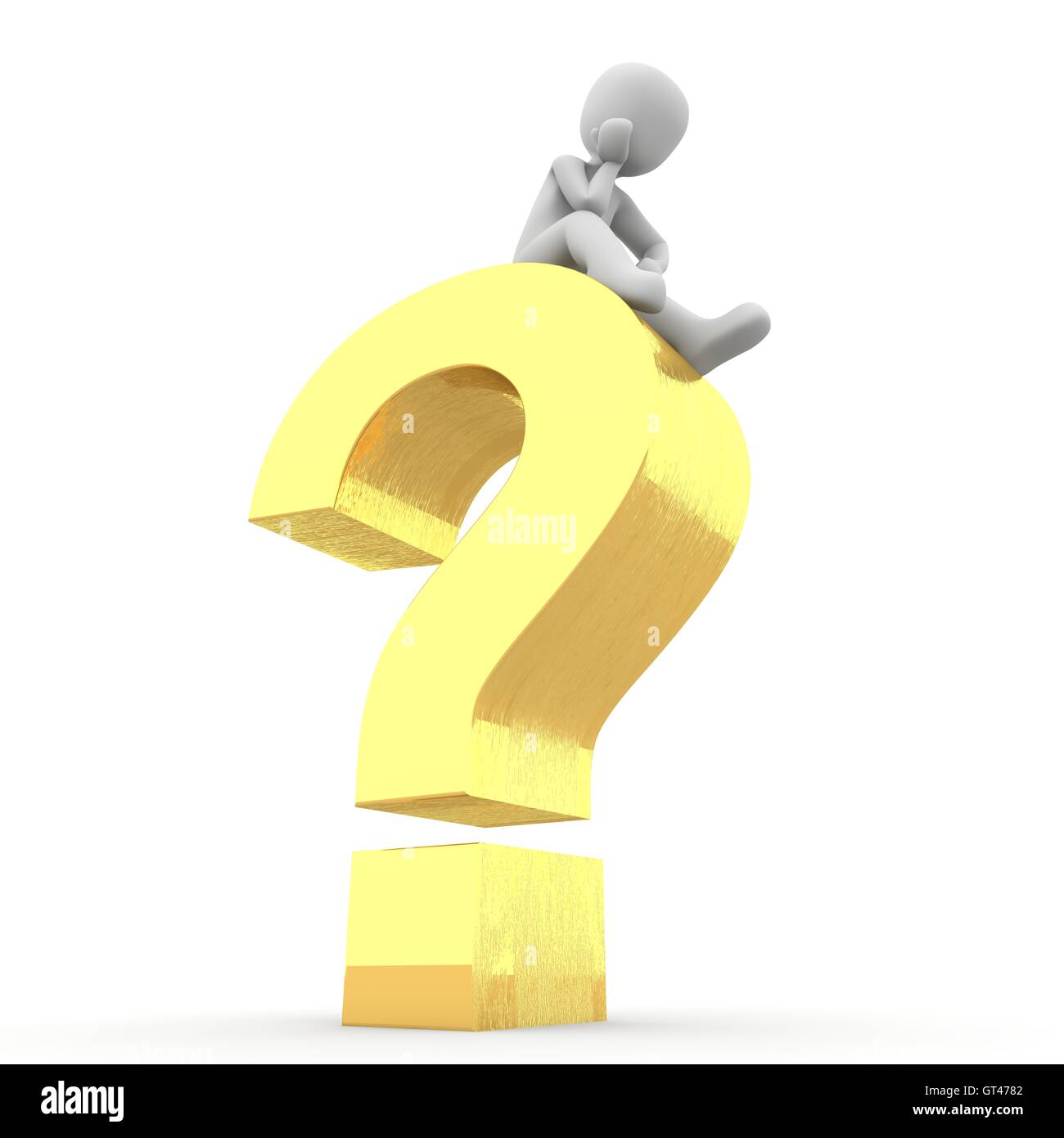 The golden question mark Stock Photo - Alamy