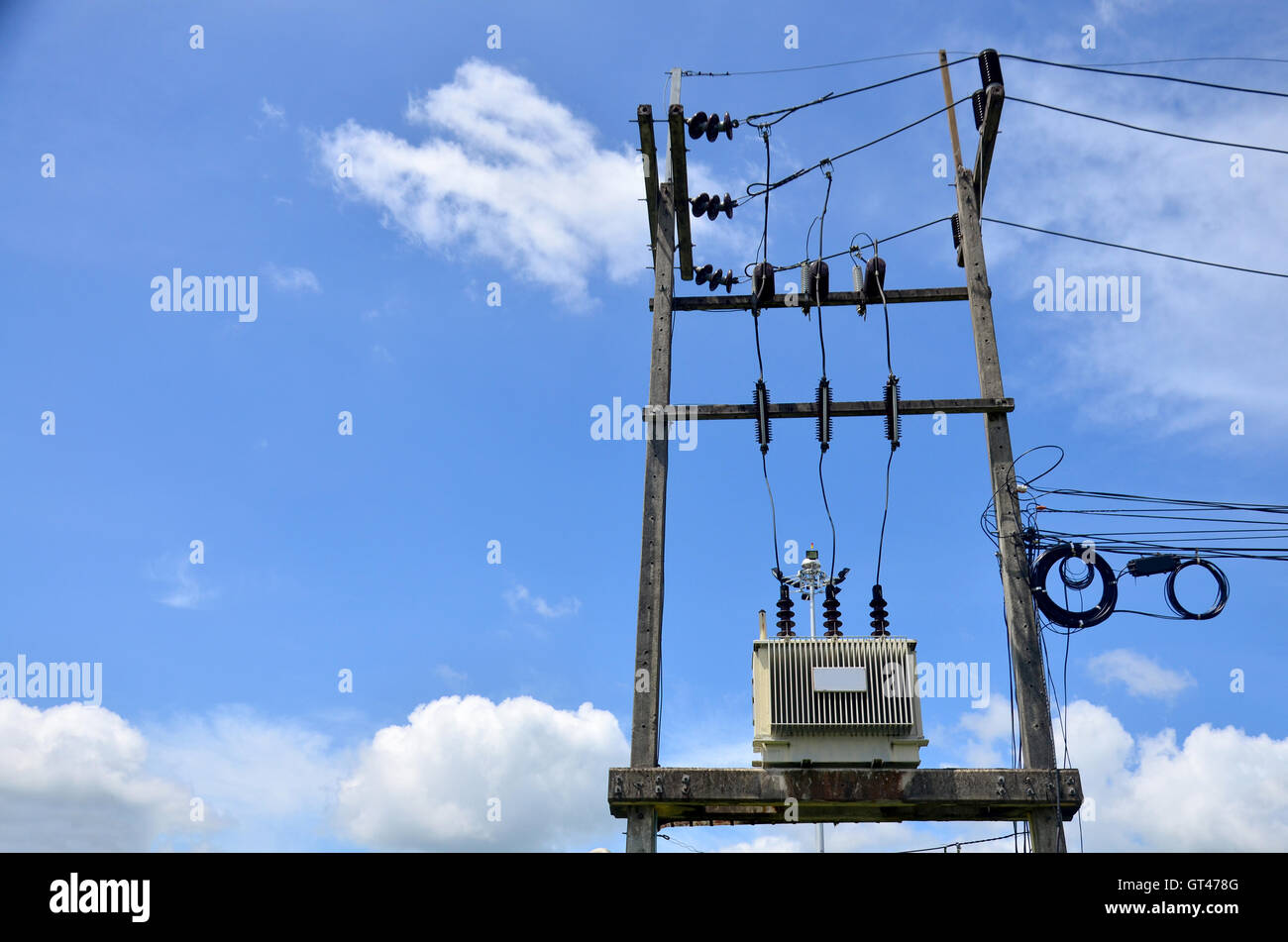 Electric transformers at outdoor in Trang, Thailand Stock Photo - Alamy