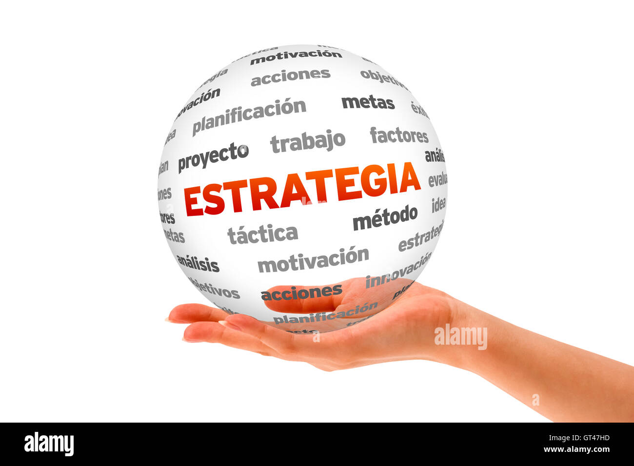Strategy Word Sphere (In Spanish Stock Photo - Alamy