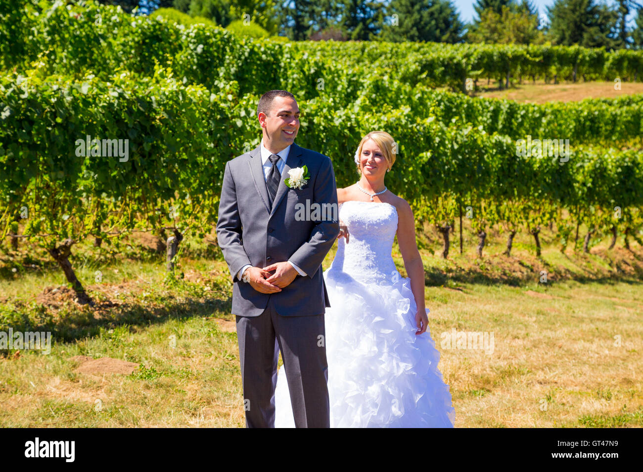 First look moment wedding hi-res stock photography and images - Alamy