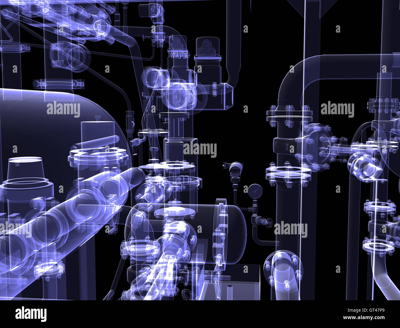 Industrial equipment. X-Ray render Stock Photo - Alamy