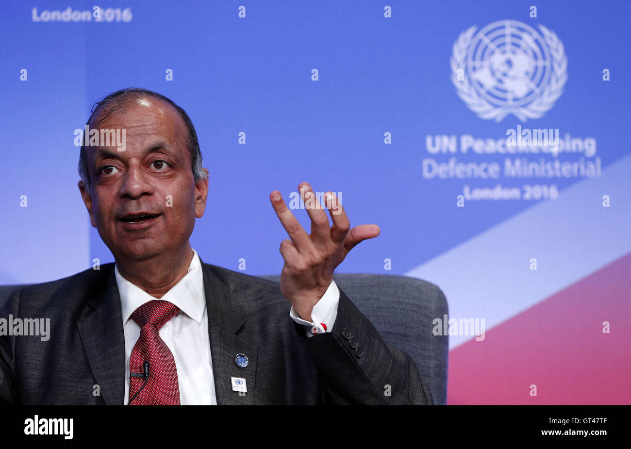 UN Under Secretary General for Field Support Atul Khare speaks during ...