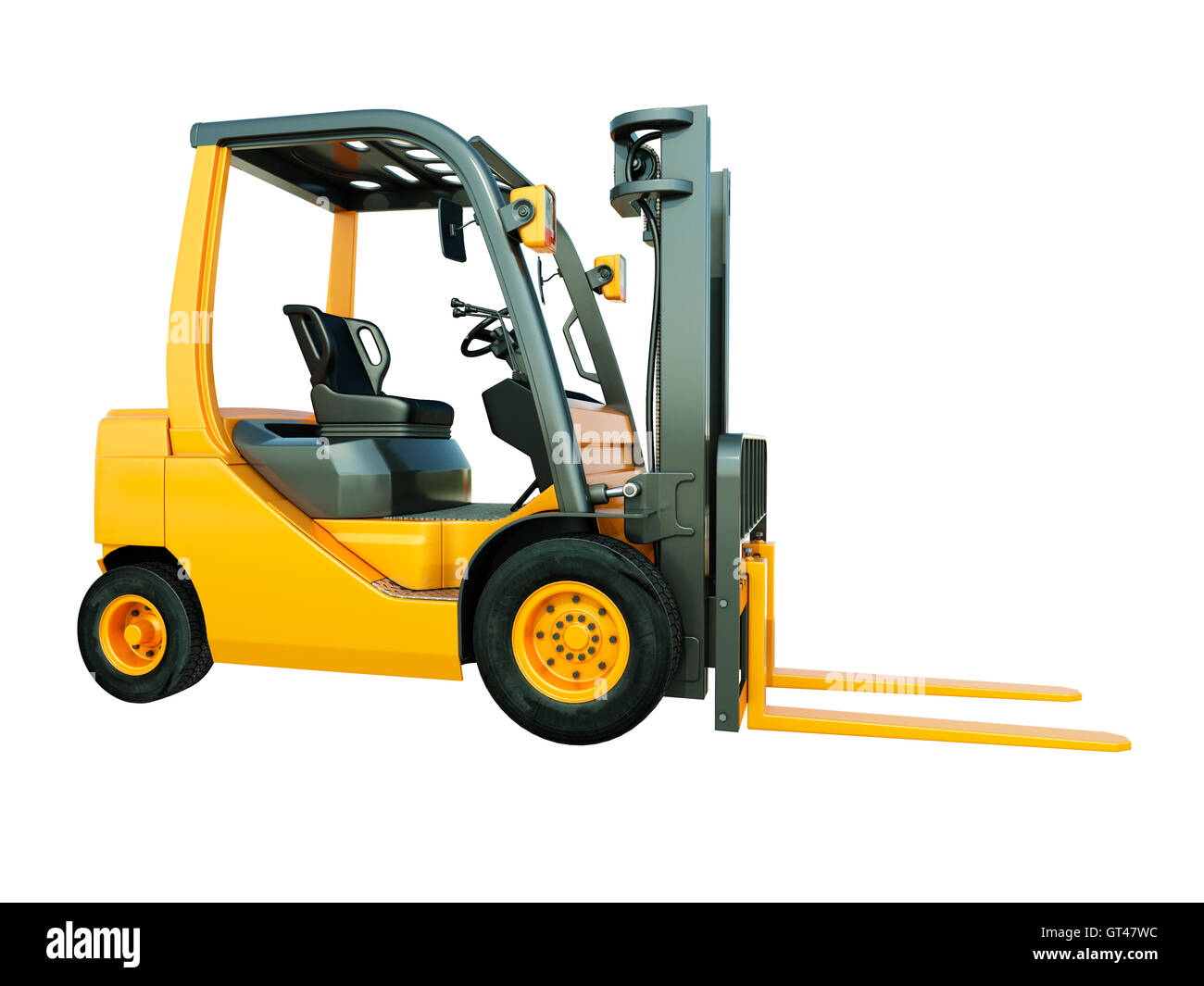 Forklift truck isolated Stock Photo - Alamy