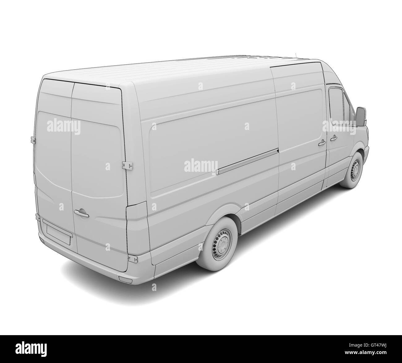Sketch white van Stock Photo - Alamy