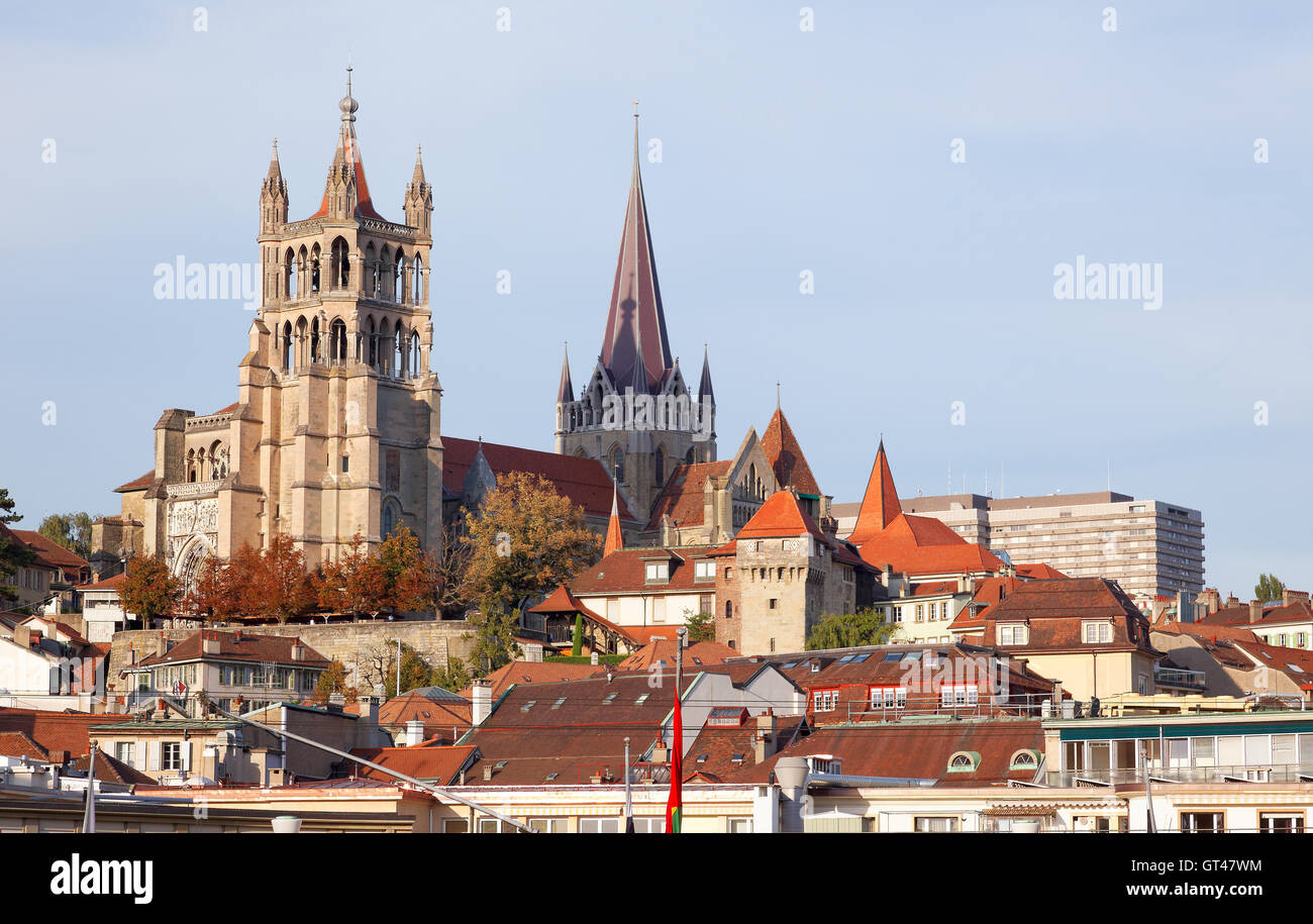 City landscape of Lausanne in the west of Switzerland Stock Photo - Alamy