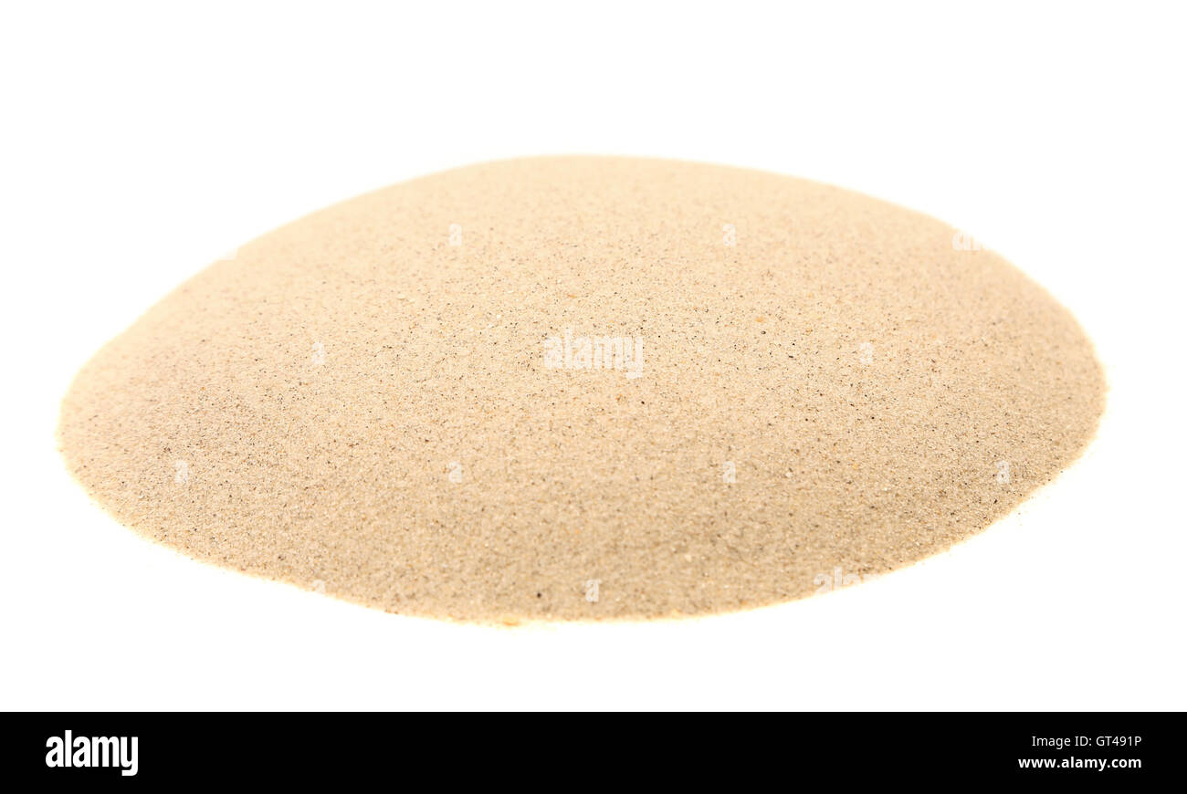 Handful of sand isolated on a white background Stock Photo - Alamy