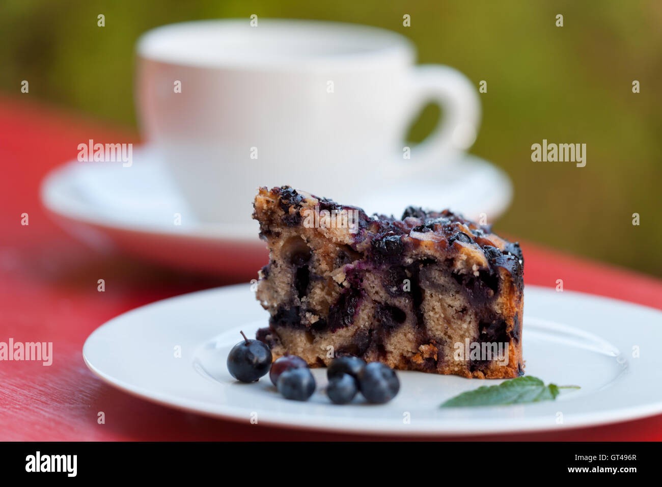 blueberry cake on a square plate Stock Photo - Alamy