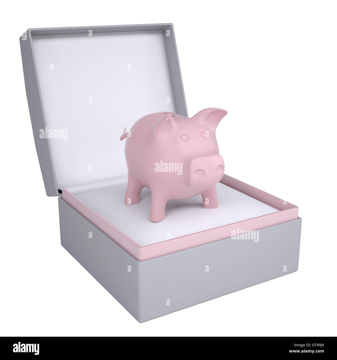 Piggy bank in open gift box Stock Photo - Alamy