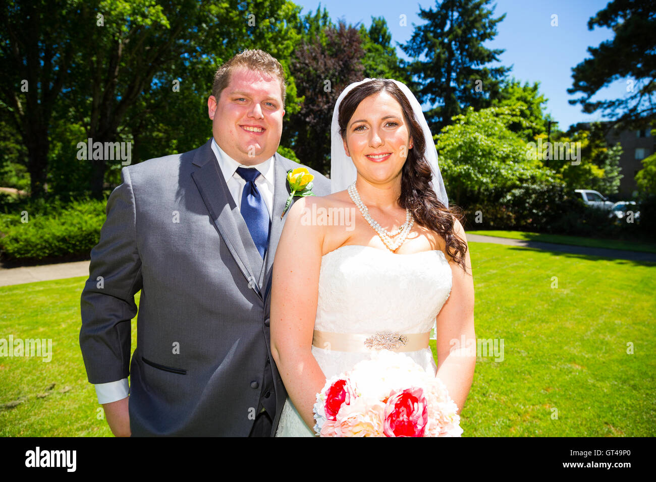 Bride and Groom Wedding Day Stock Photo - Alamy