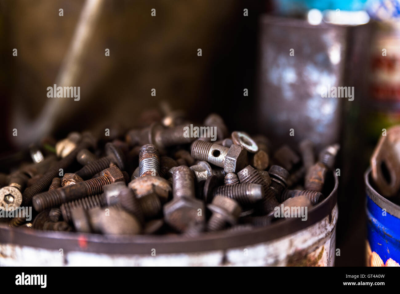 Old and rusty car parts in a junkyard Stock Photo - Alamy