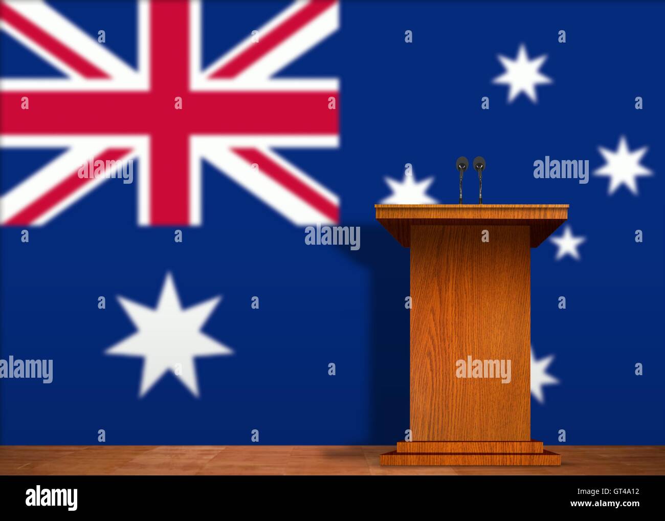 Podium and Australian flag Stock Photo - Alamy