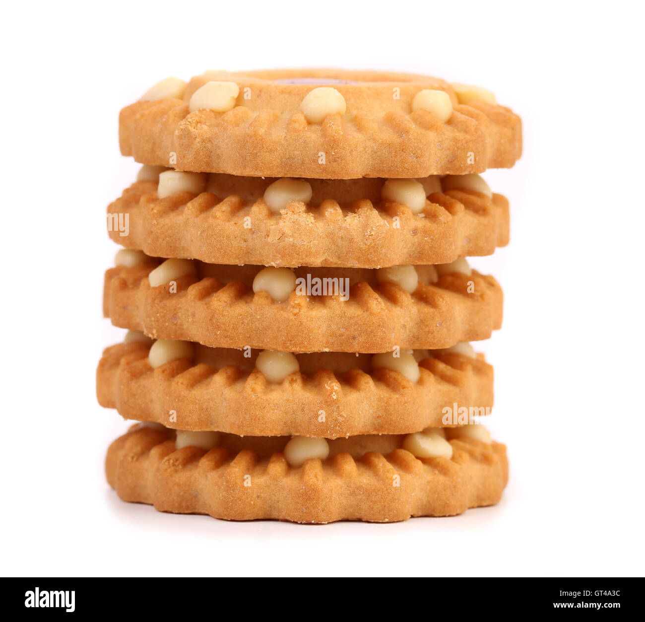 Stack of biscuits. Close up Stock Photo - Alamy