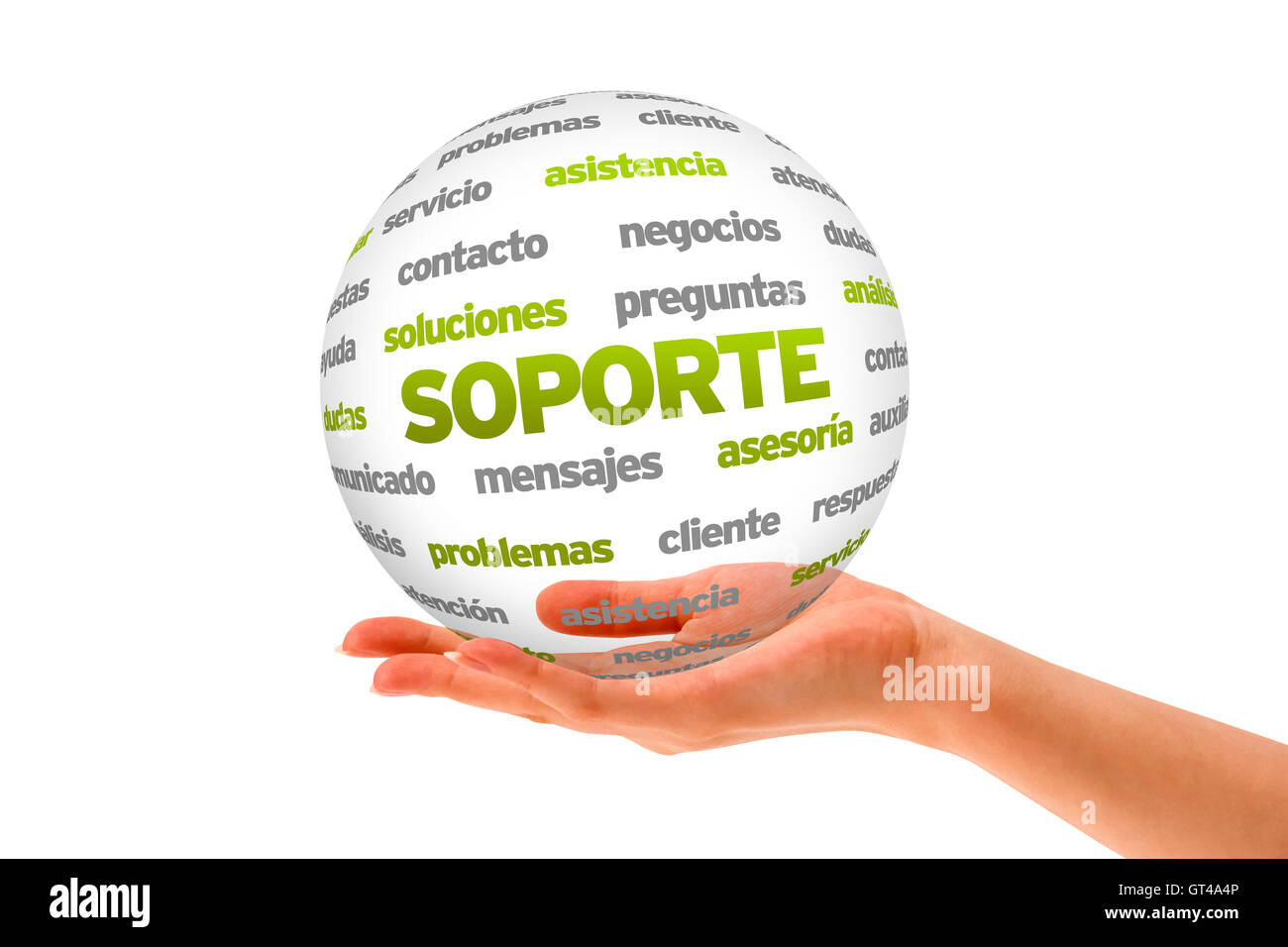 Support Word Sphere (In Spanish Stock Photo - Alamy