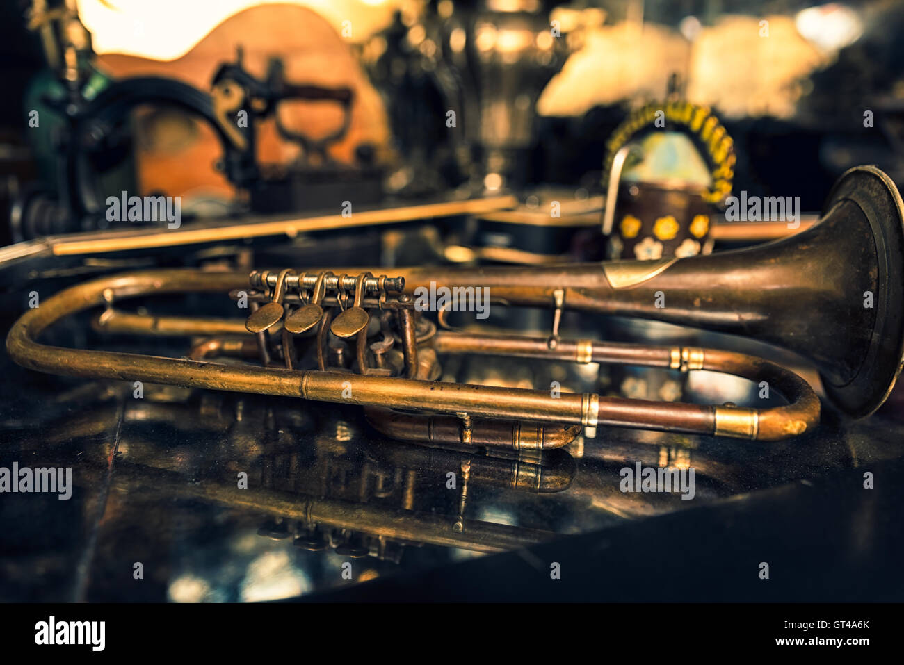 Collection of old instruments with a grunge decor Stock Photo - Alamy