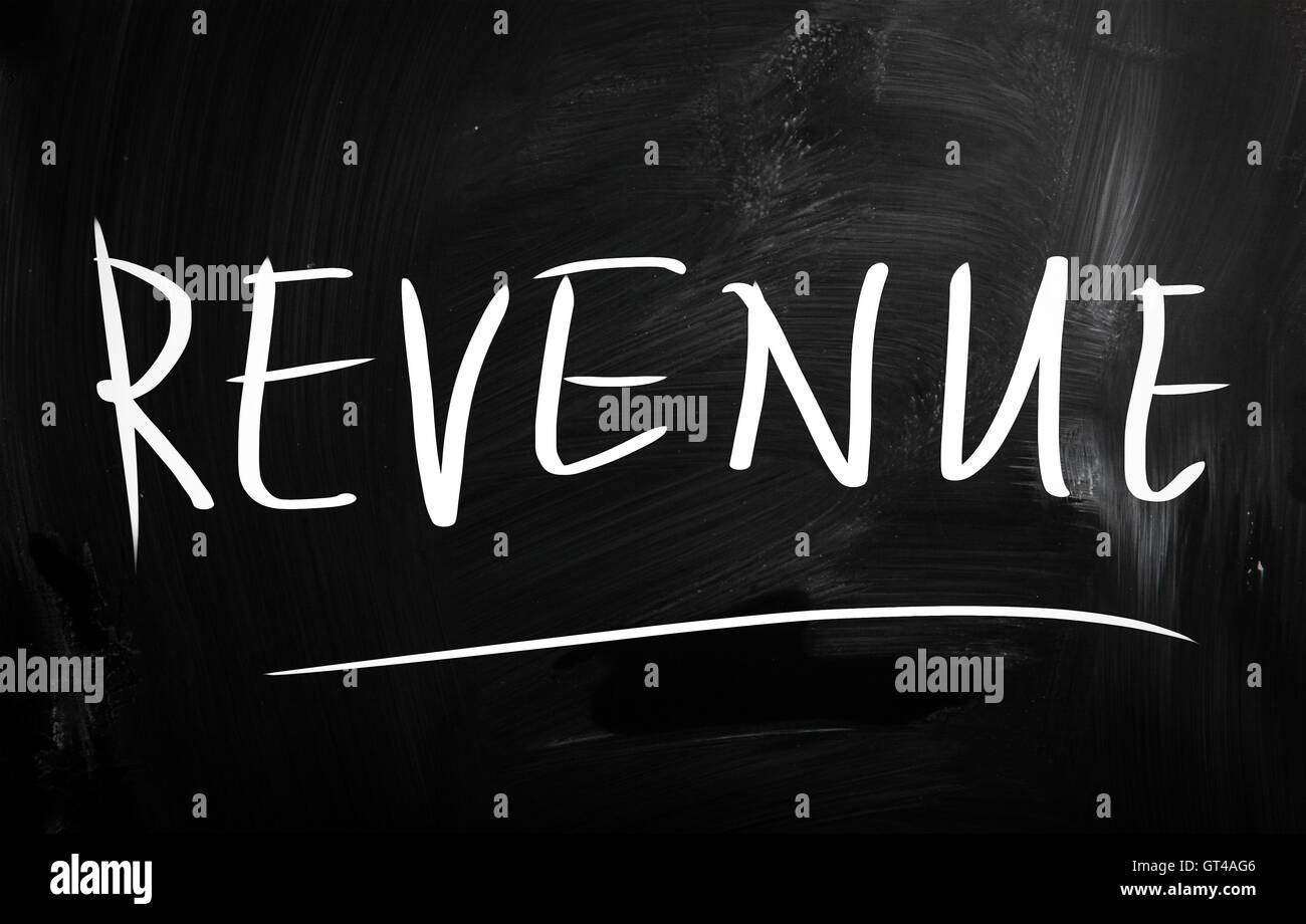 Revenue handwritten with white chalk on a blackboard Stock Photo - Alamy