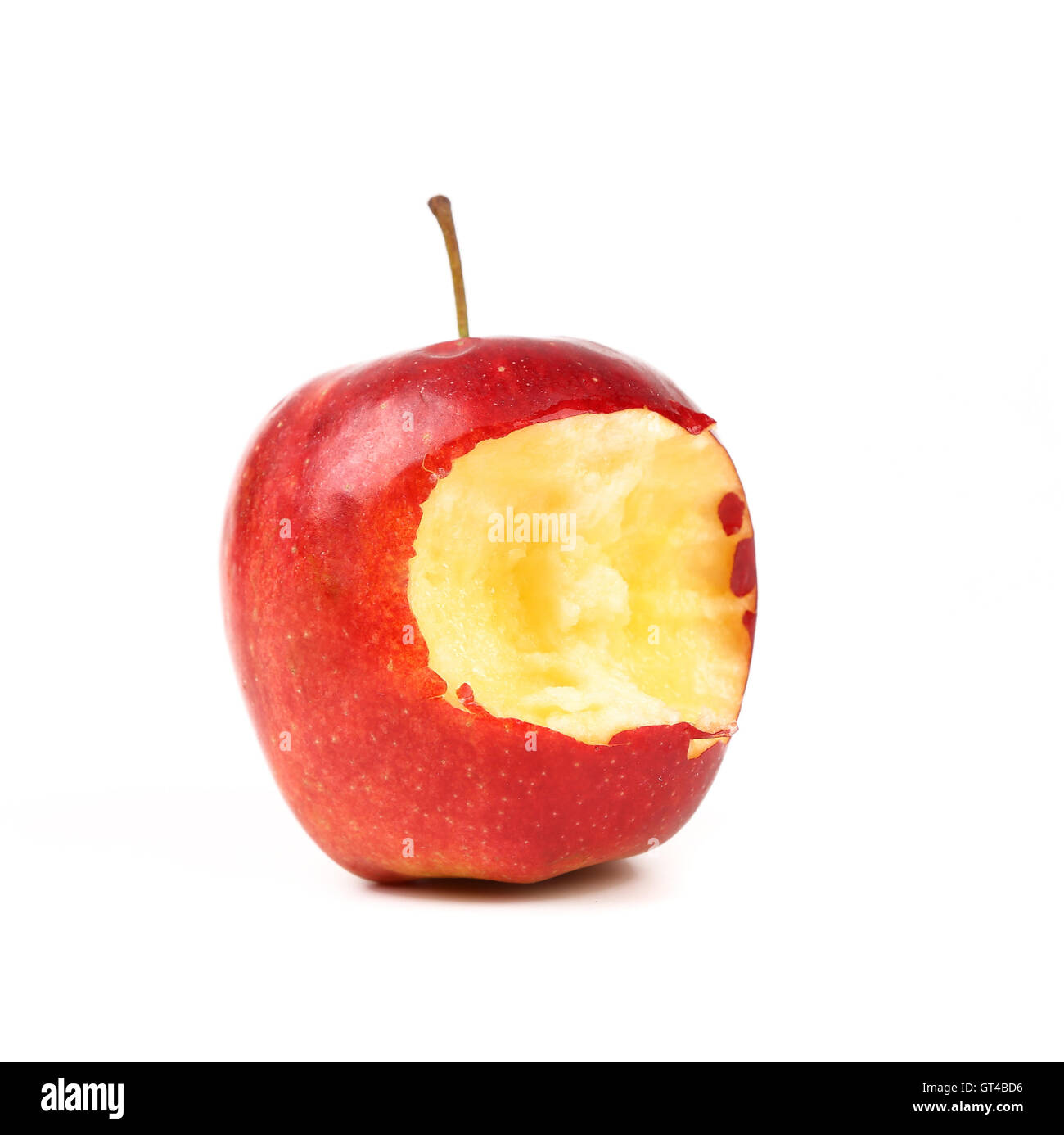 Red bitten apple isolated on white Stock Photo - Alamy