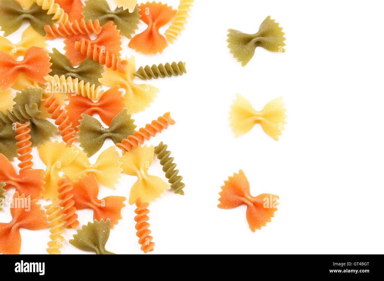 different pasta in three colors Stock Photo - Alamy