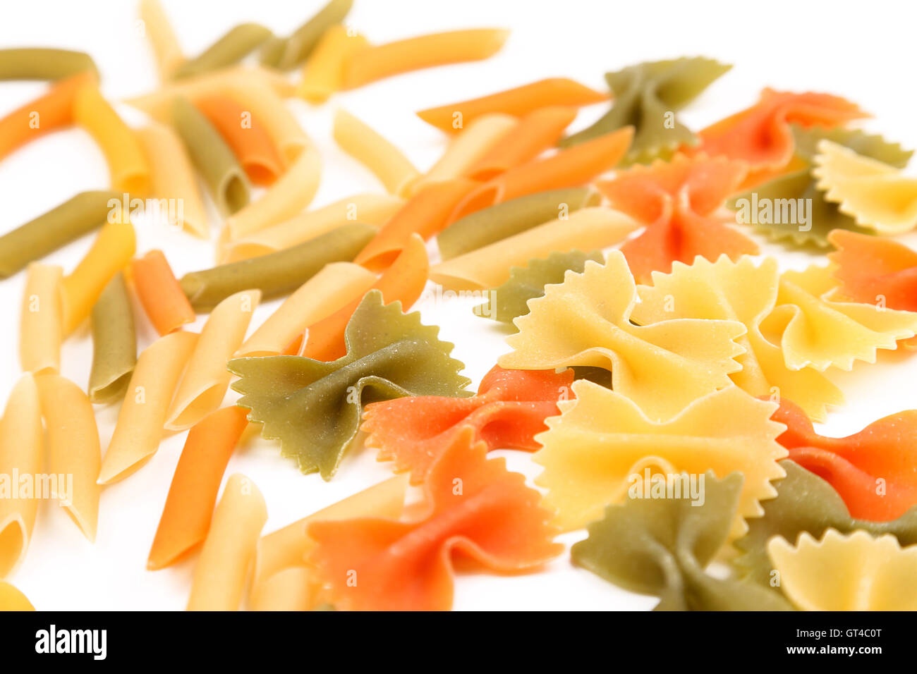 different pasta in three colors Stock Photo - Alamy