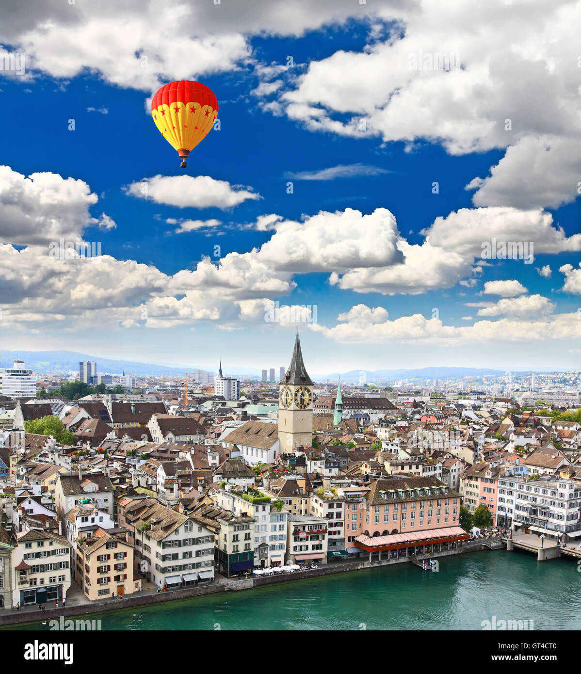 the aerial view of Zurich city Stock Photo - Alamy