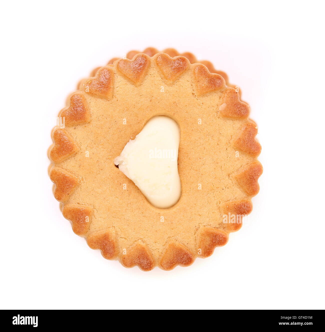 Sweet pastry with white cream heart Stock Photo - Alamy